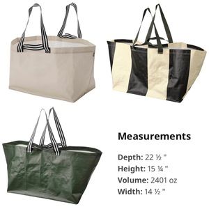 IKEA | Bags | Set Of 3 Large Ikea Shopping Bags Sackkarra Gorsnygg ...